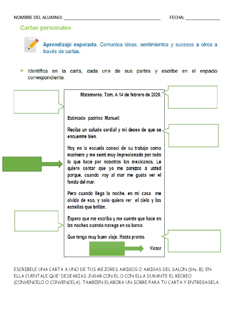 Partes de Una Carta (Ejercicio) | PDF