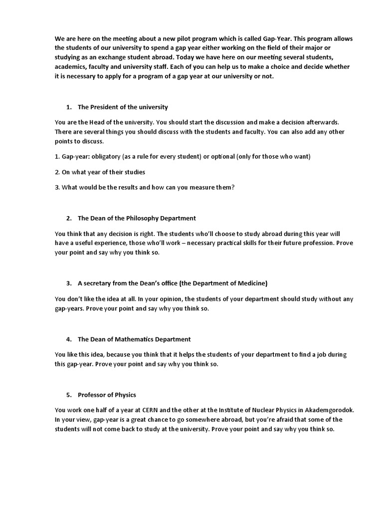 Role-Play-Gap-Year and Poems | PDF