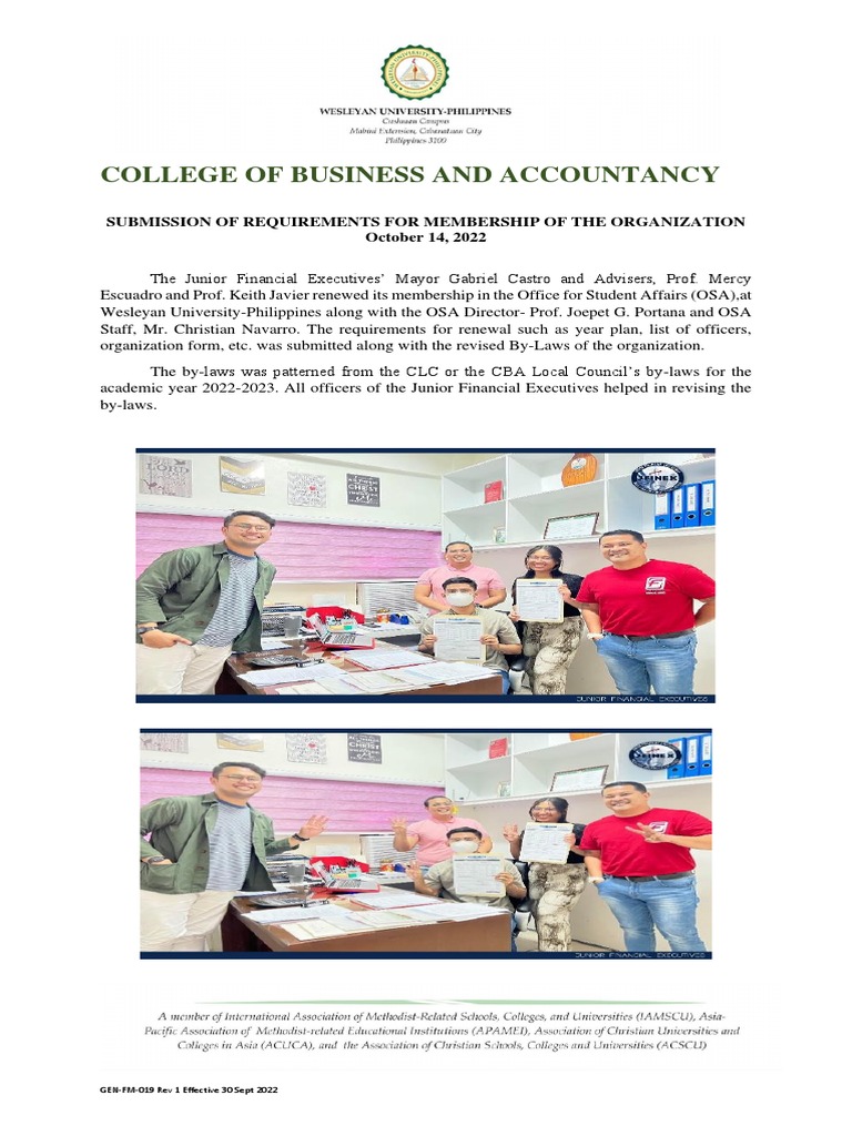 JFINEX Accomplishment Report 1st Semester 2022 2023 | PDF | Investing ...