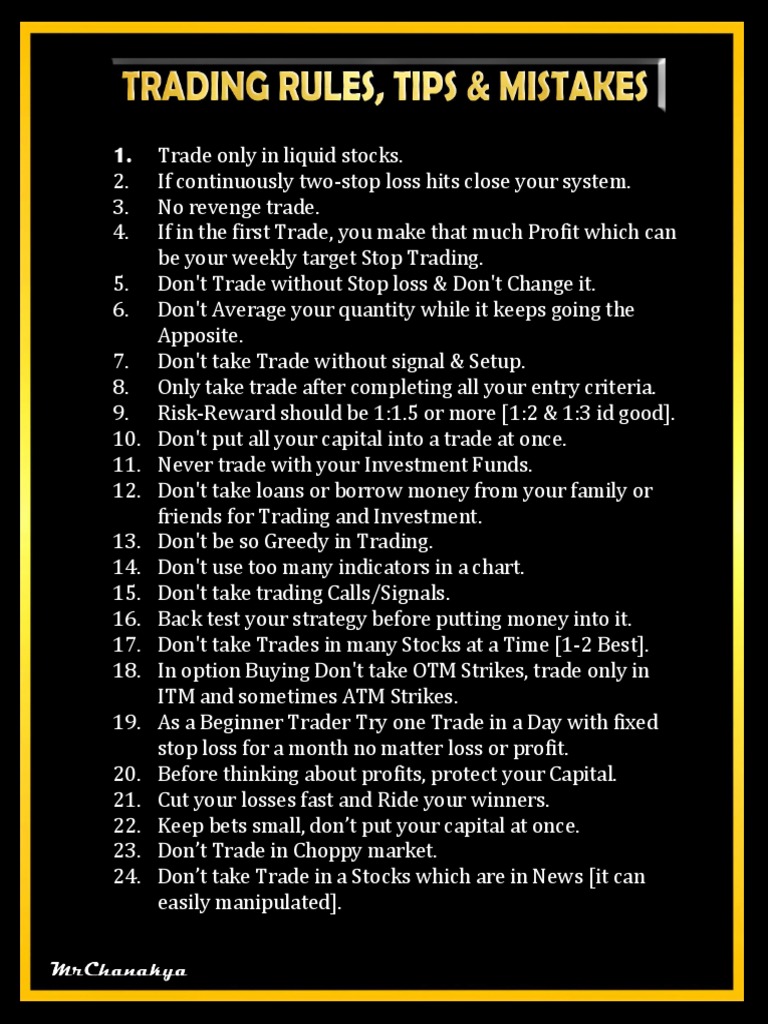 50 Trading Rule Tips and Mistakes Hindi + English | PDF | Order ...