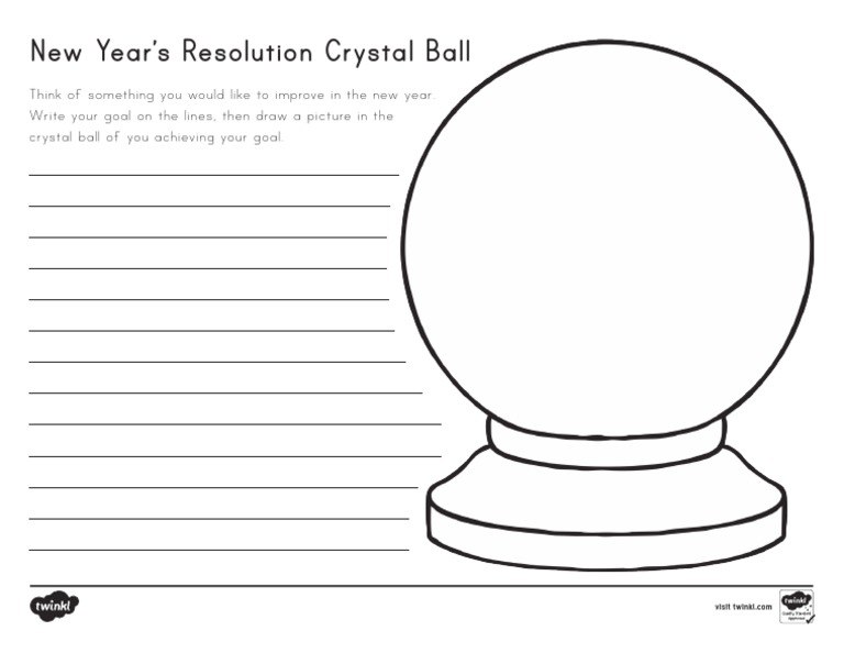 New Years Resolution Crystal Ball Activity Sheet English Ver 1 | PDF