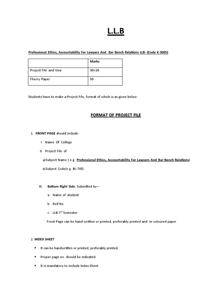 LLB Project on Professional Ethics | PDF | Advocate | Lawyer