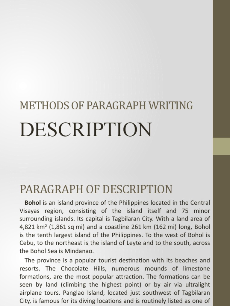 Methods of Paragraph Writing in Description | PDF
