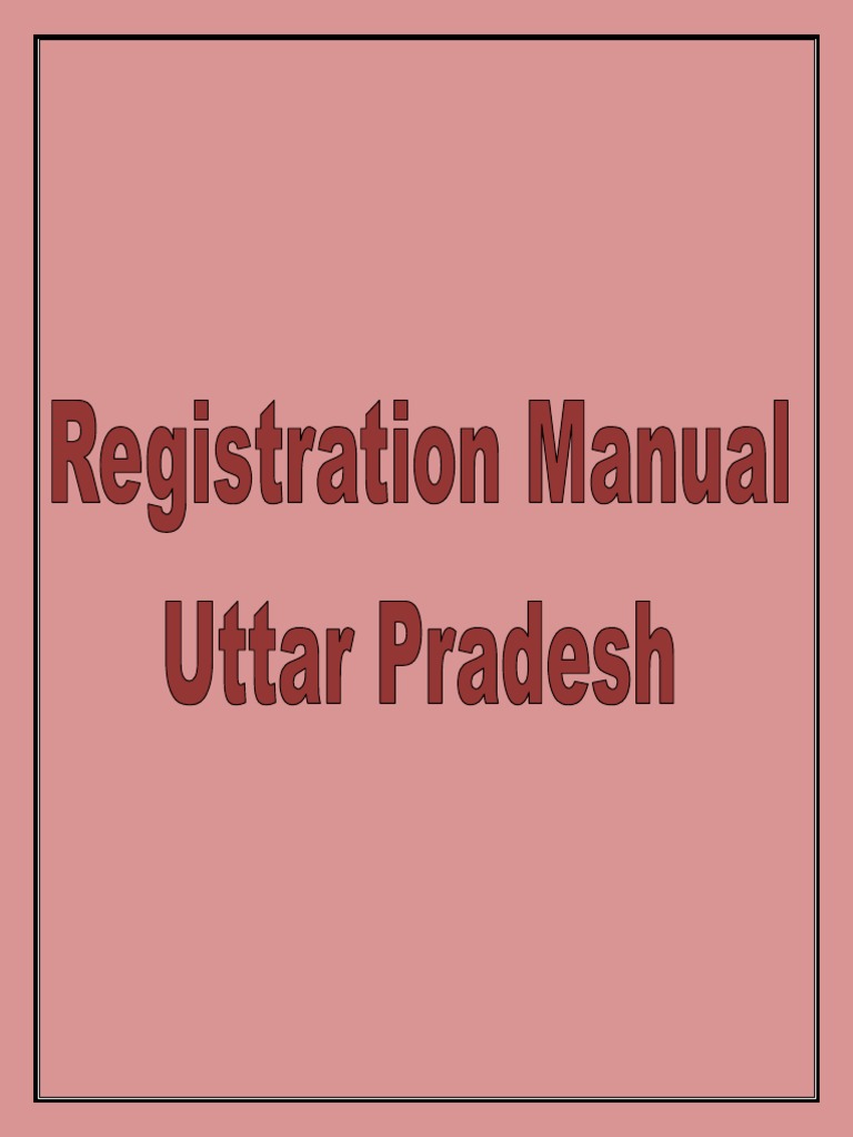 Uttar Pradesh Registration Act Rules | PDF | Domicile (Law) | Probation