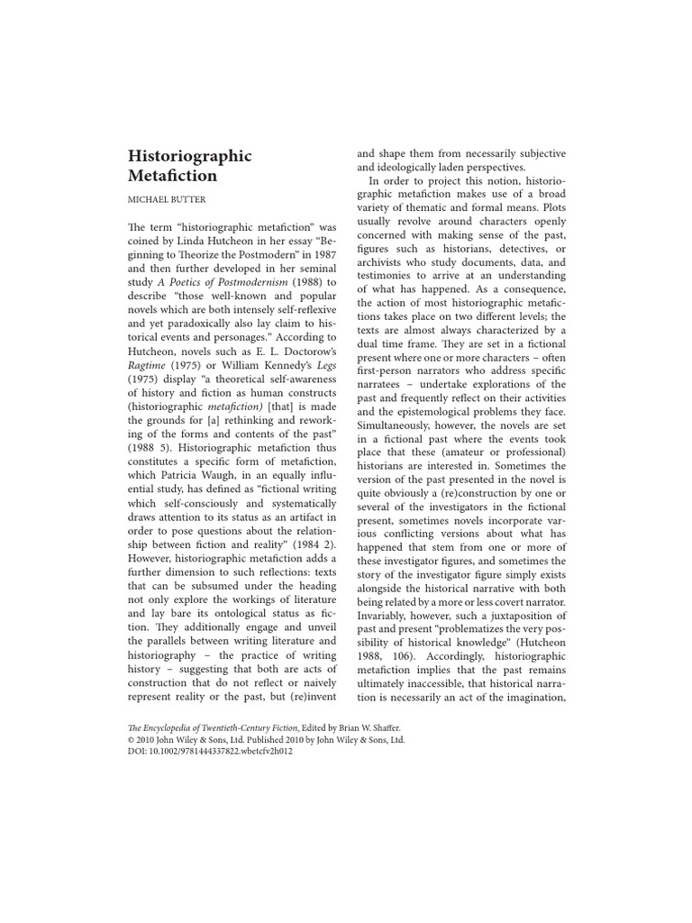 Historiographic Metafiction 介绍 | PDF | Postmodernism