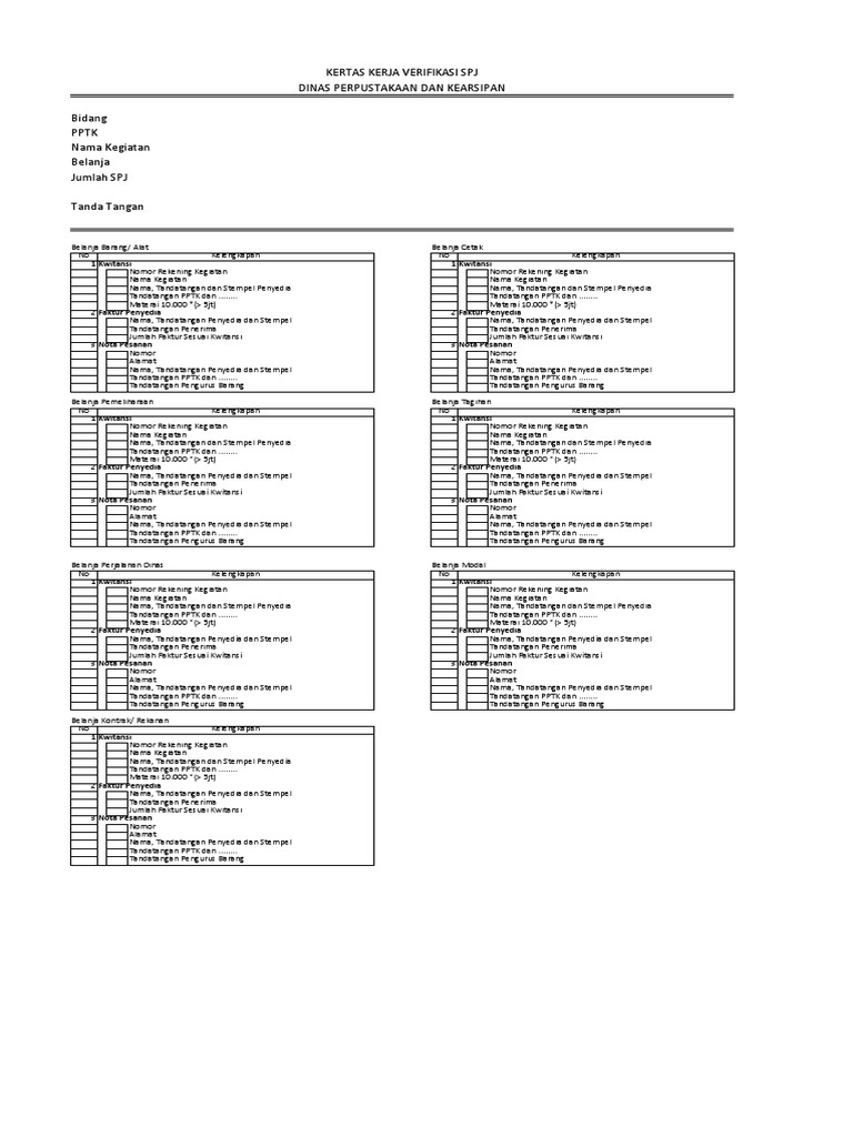 Verifikasi SPJ | PDF