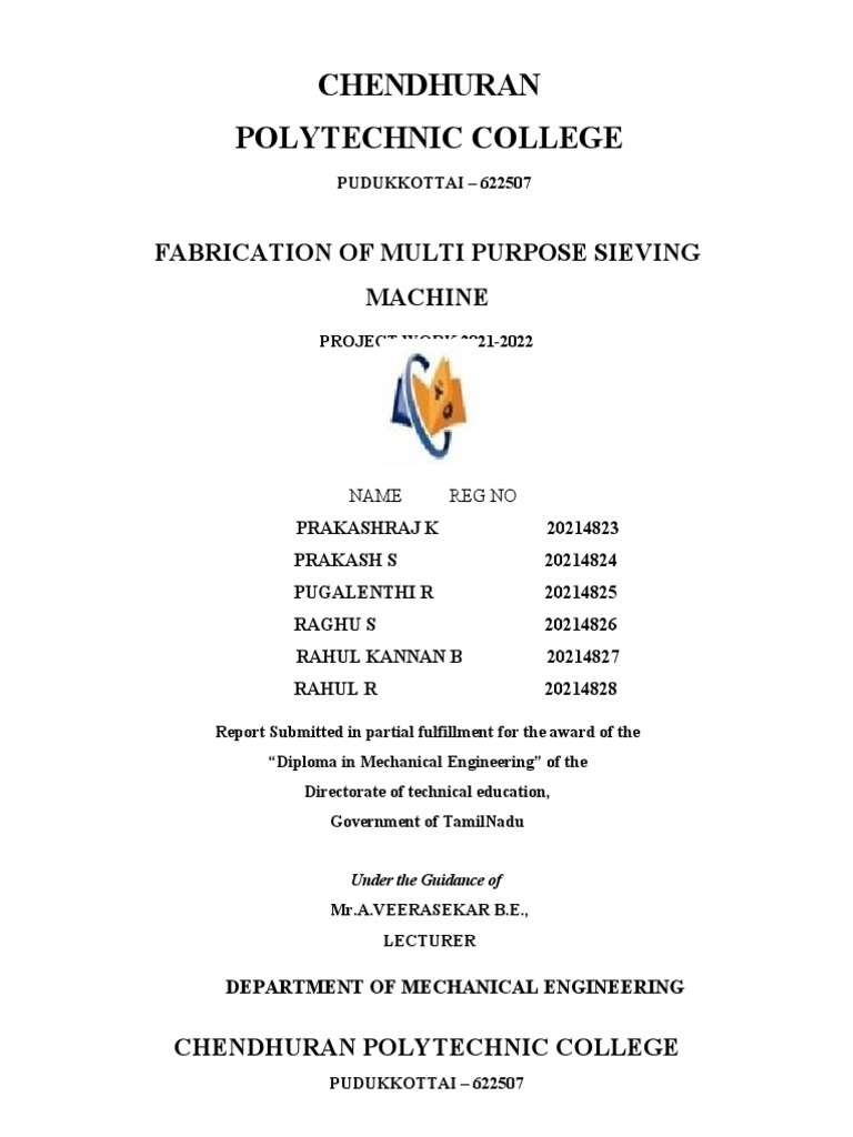 Design and Fabrication of a Multi-Purpose Sieving Machine for ...