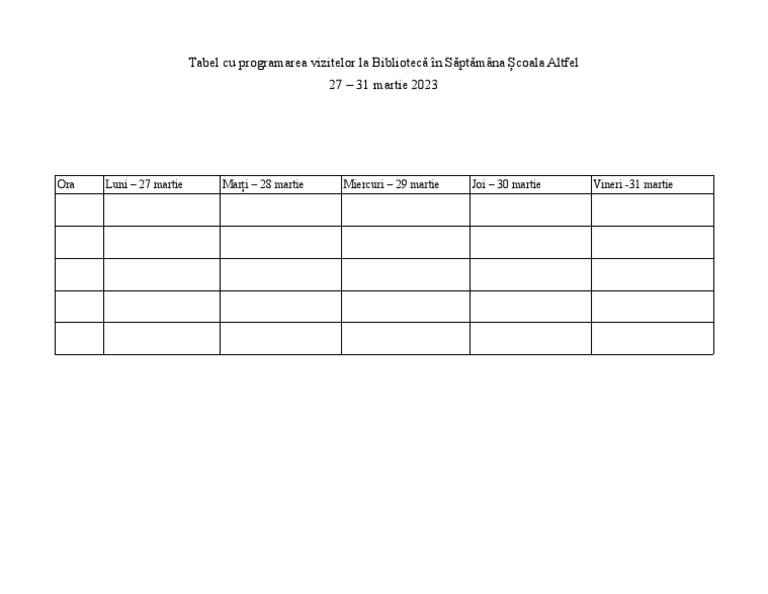 Scoala Altfel Tabel | PDF