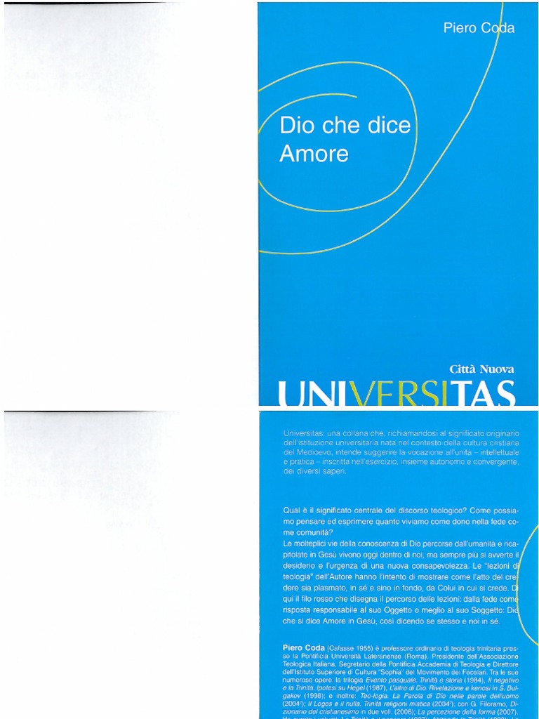 Dio Che Dice Amore Piero Coda | PDF