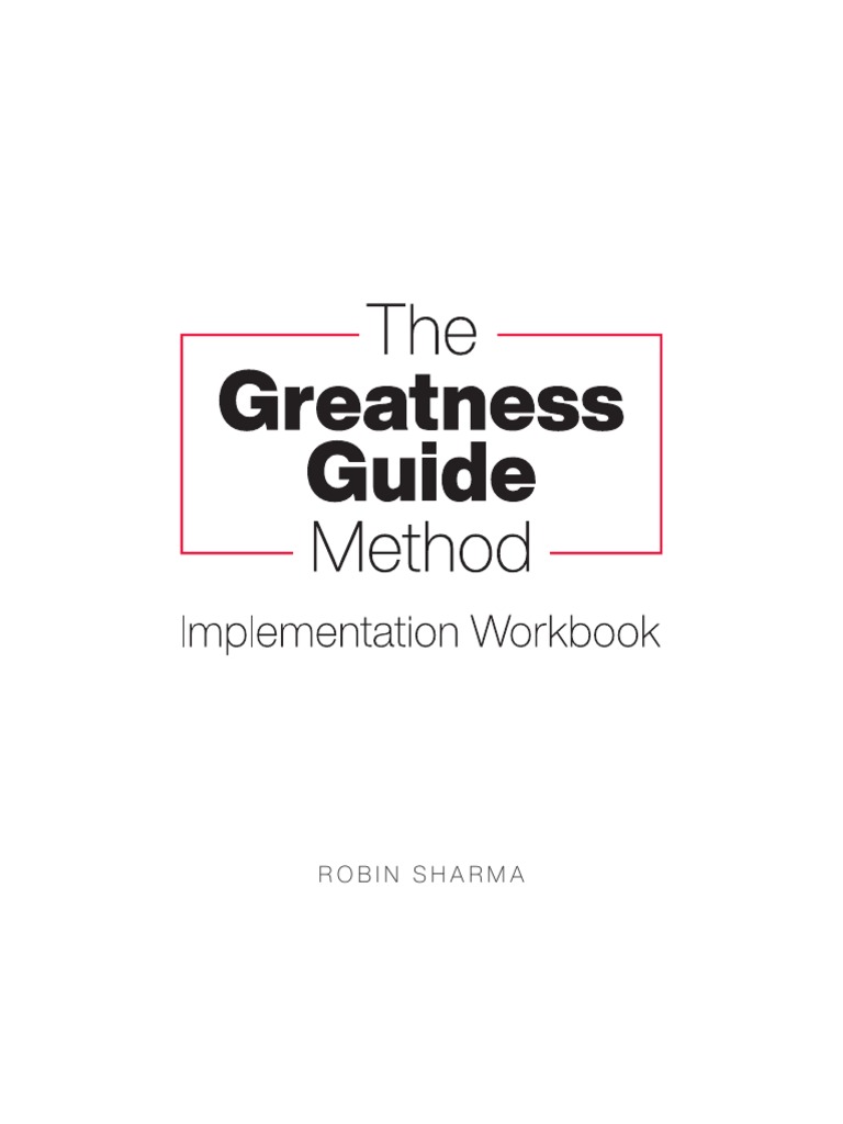 01 Greatness Guide Workbook | PDF