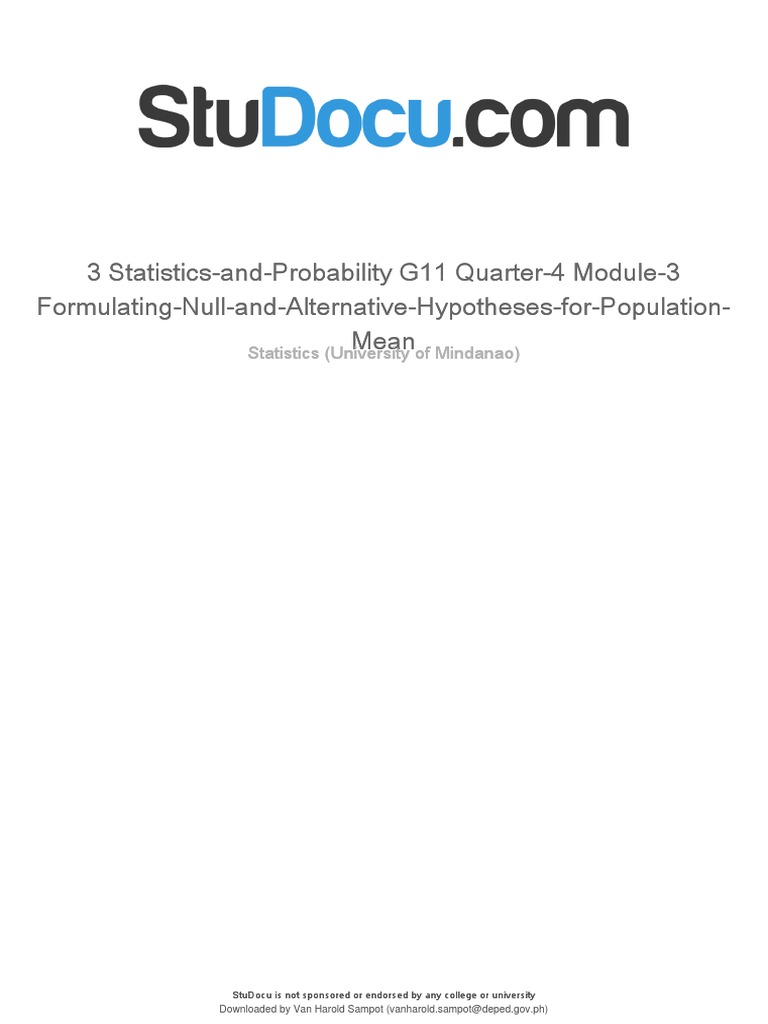 Statistics and Probability - q4 - Mod3 - Identifying Parameter To Be ...