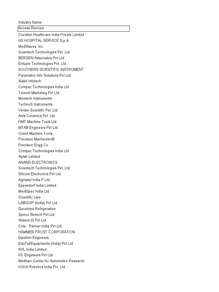 Industry Contacts and Email Directory | PDF | Engineering | Physical ...