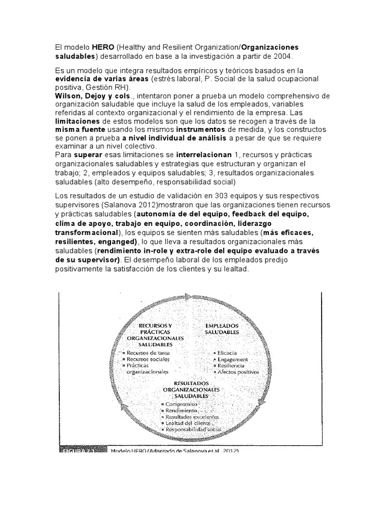Modelo HERO para Organizaciones Saludables | PDF | Responsabilidad ...