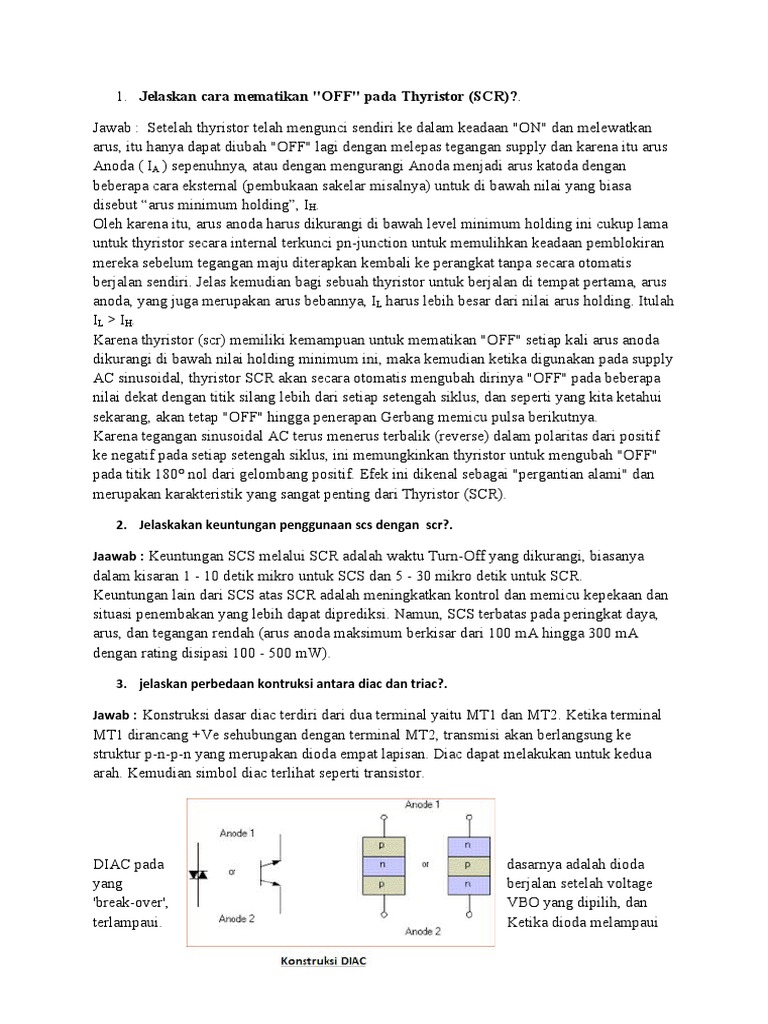 Bank Soal Thyristor | PDF