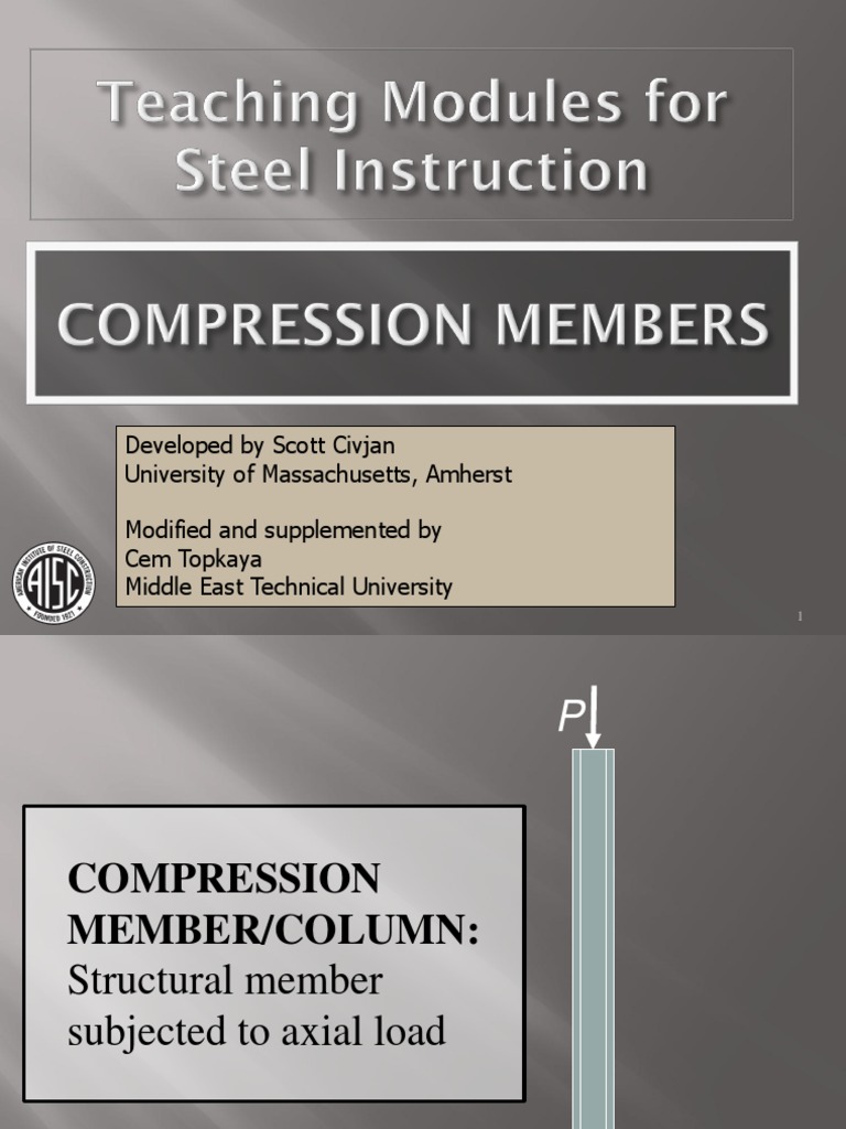 3-Compression Members | PDF | Buckling | Strength Of Materials