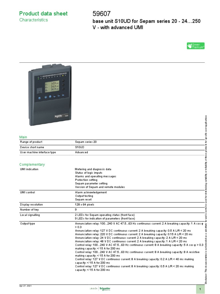Sepam Series 20 - 59607 | Download Free PDF | Relay | Hertz