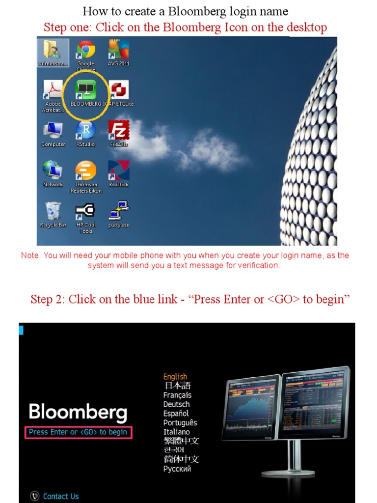 Bloomberg Login Instructions | PDF