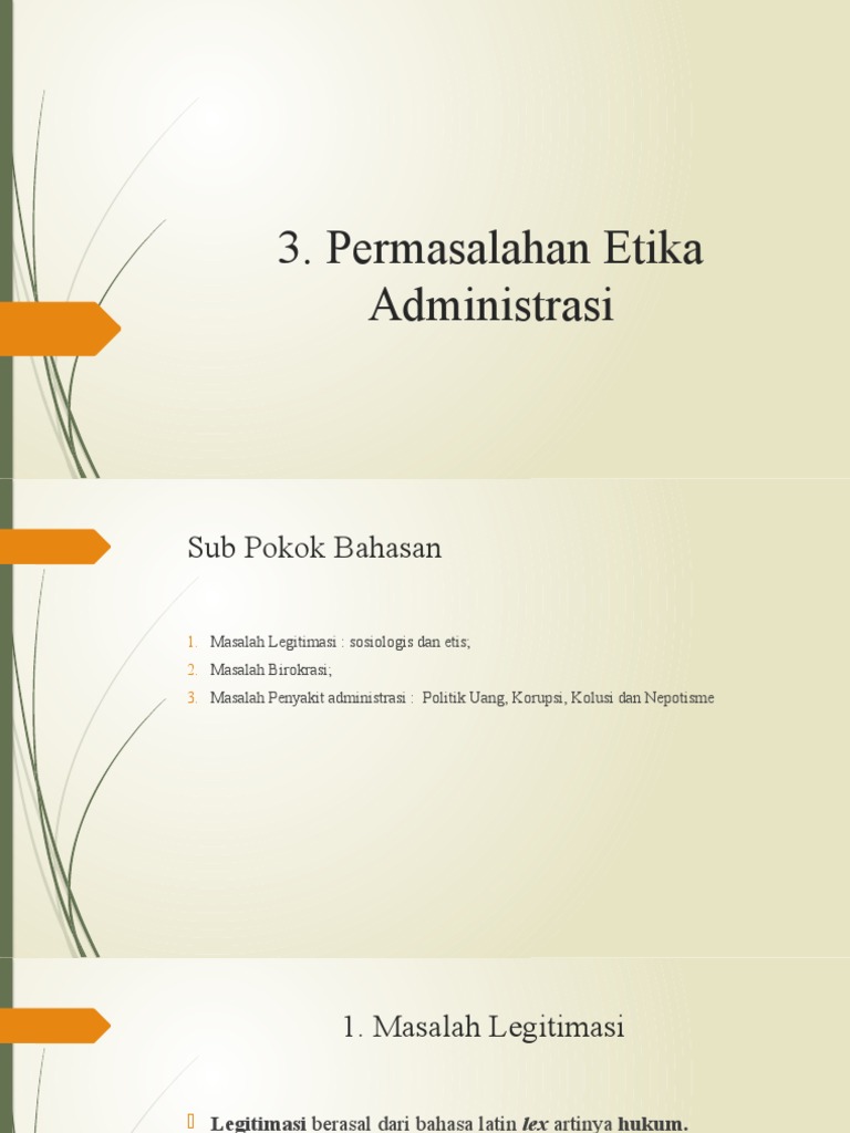 Permasalahan Etika Administrasi | PDF