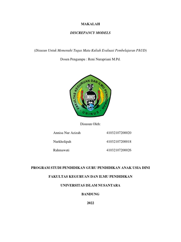 Model Discrepancy dalam Evaluasi Program | PDF