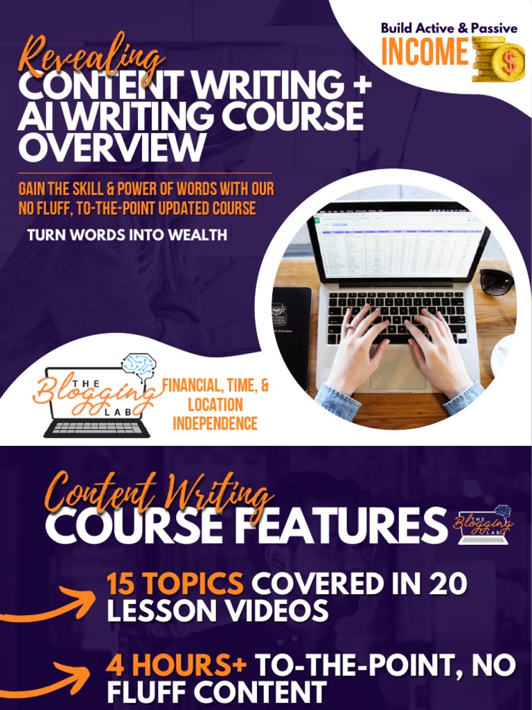 Build Active and Passive Income: Content Writing + AI Writing Course Overview | PDF | Communication