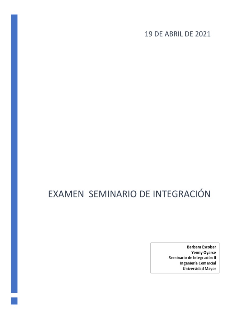 Examen Seminario de Integraci N Barbara Escobar Yenny Oyarce PDF | PDF | Corporaciones | Deuda