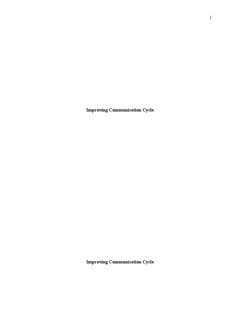 Communication Cycle | PDF | Communication | Information