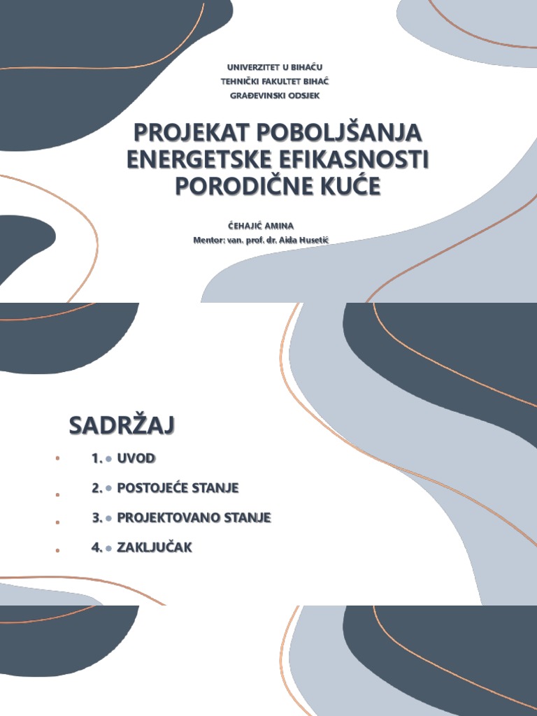 Projekat Poboljšanja Energetske Efikasnosti Porodične Kuće | PDF