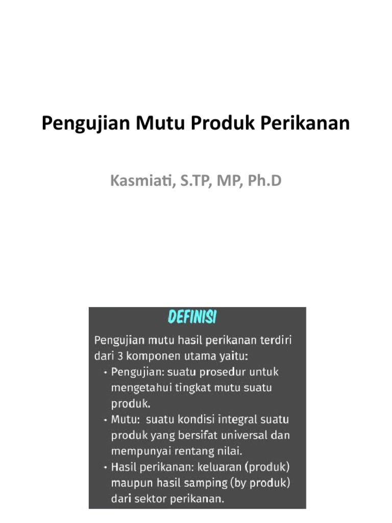 Pengujian Mutu Produk Perikanan | PDF