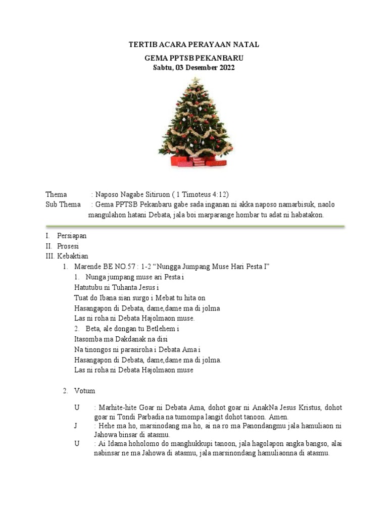 Tertib Acara Perayaan Natal (Barcode) | PDF | Kajian Bahasa Asing ...