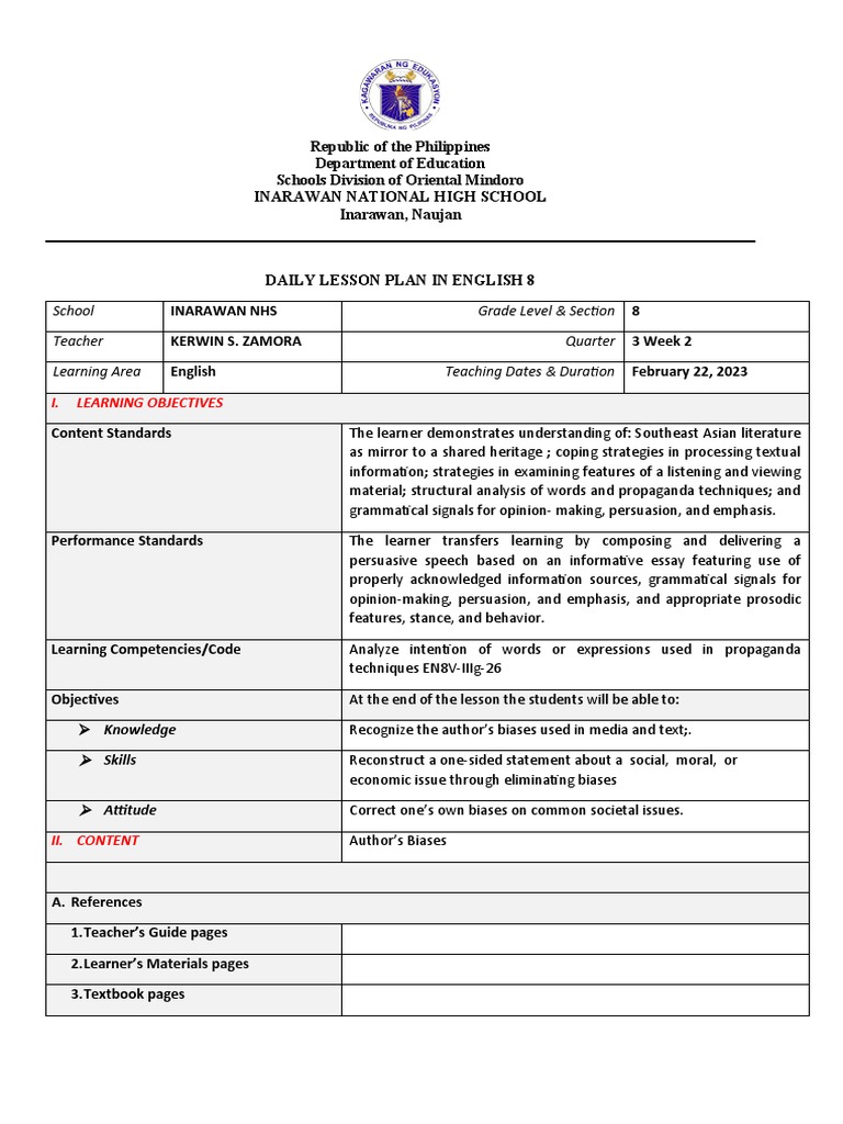 Dlp-English 8 - Feb.22, 2023 | PDF | Learning | Bias