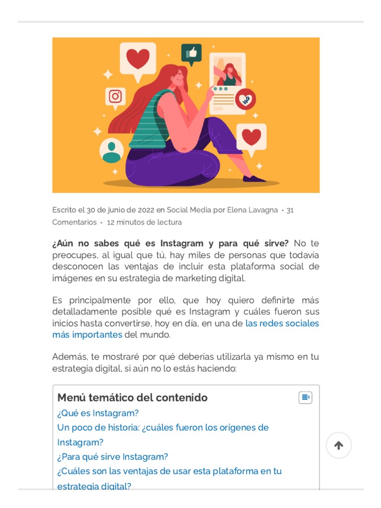 ¿Qué Es Instagram y para Qué Sirve Esta Red Social | PDF | Comunicación ...