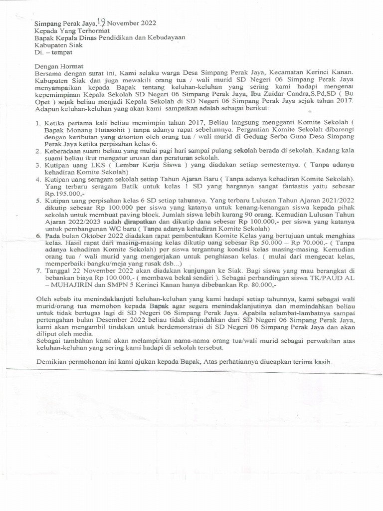 Notulen Rapat: Keluhan Masyarakat | PDF