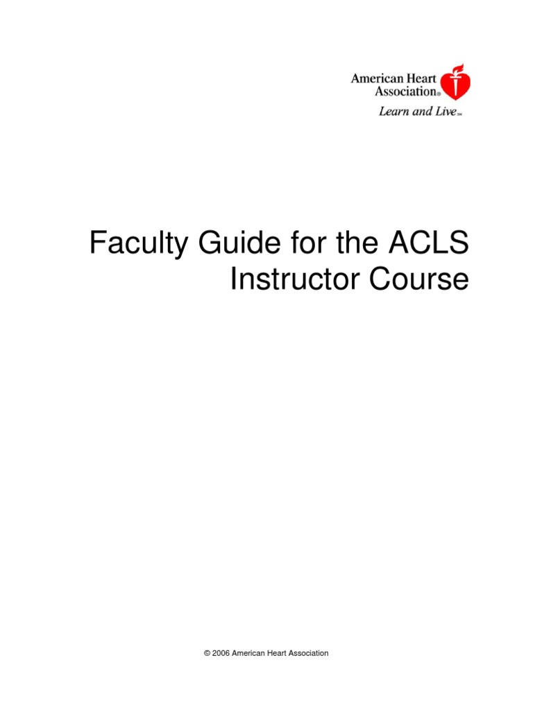 Faculty Guide For ACLS Instructor Course (PDF Library) | PDF ...