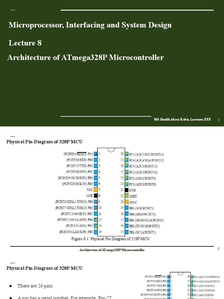 ATmega328P Microcontroller Architecture | PDF | Microcontroller | Computer Memory