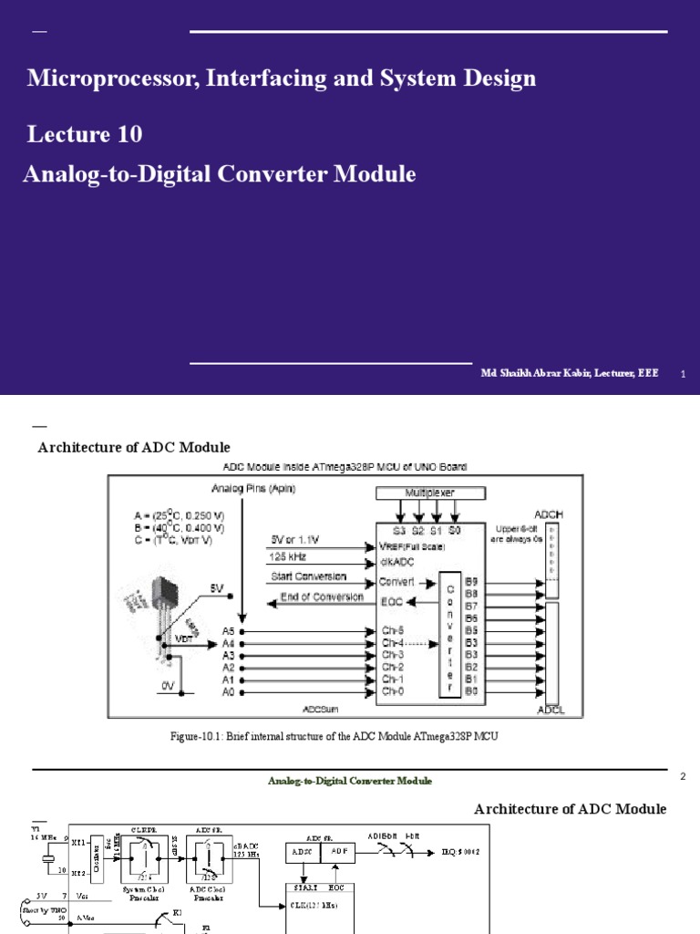 Microprocessor, Interfacing and System Design Analog-to-Digital Converter Module | PDF | Analog ...