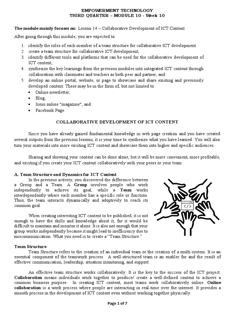 Collaborative ICT Development Guide | PDF | Educational Technology | Project Management