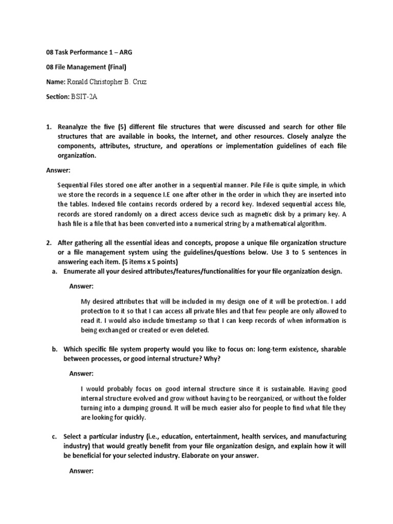 08 Task Performance 1OS FINAL | PDF | Computer File | File System