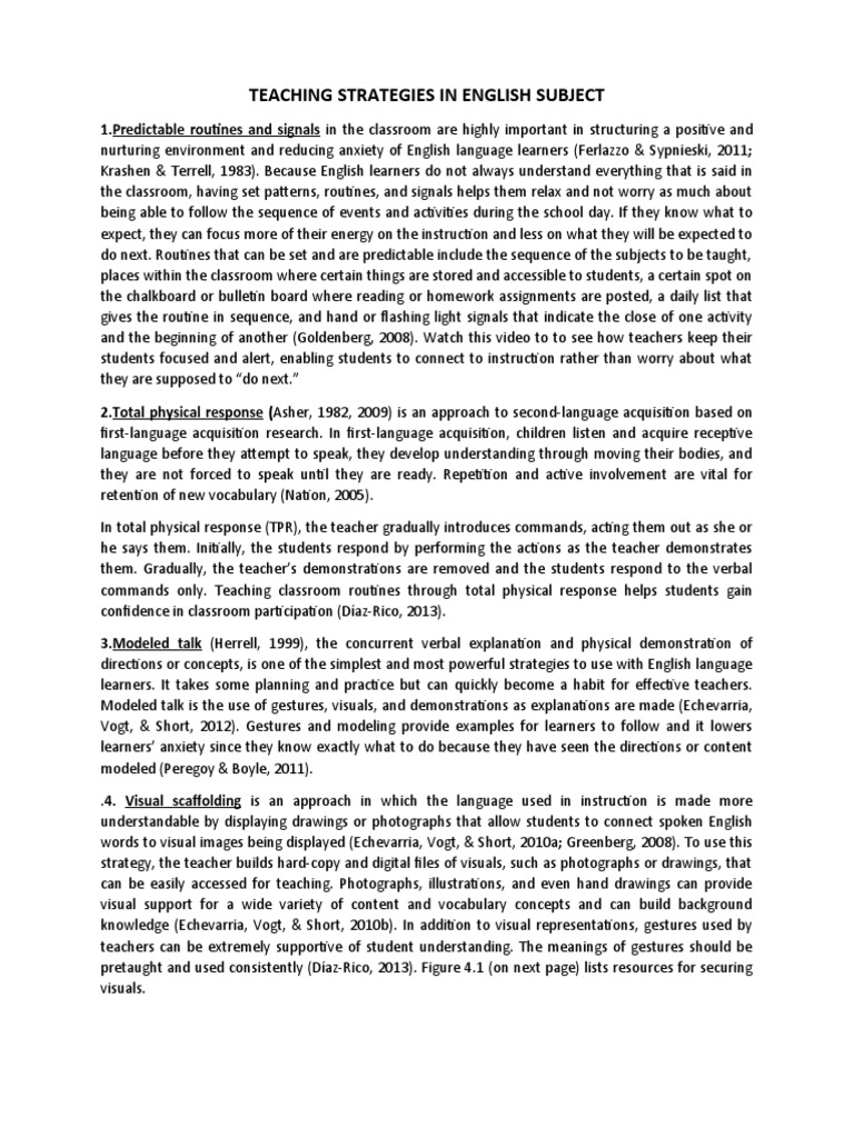 Effective English Teaching Strategies | PDF | Reading Comprehension ...