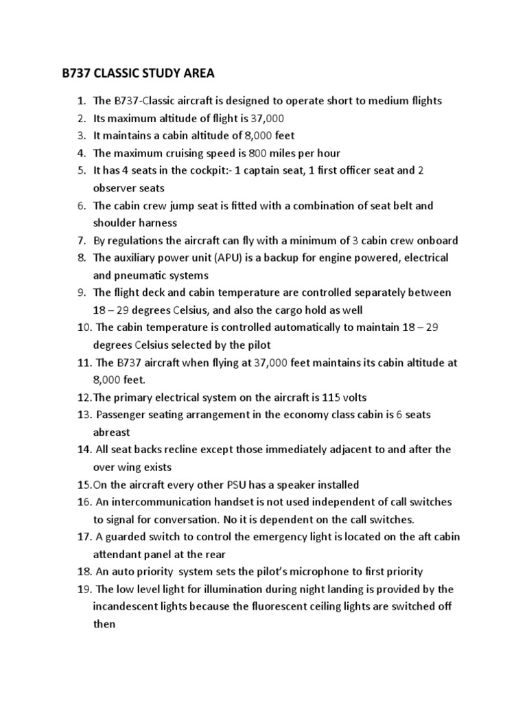 b737 Classic Study Area | PDF | Transport | Aviation