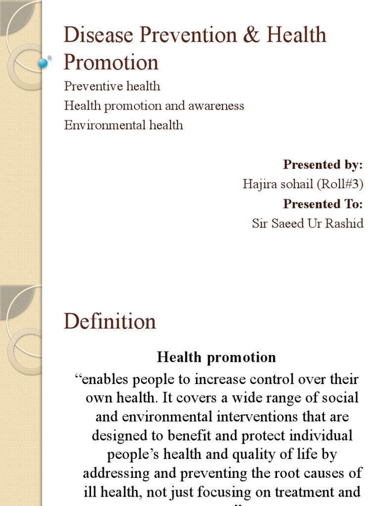 Health Promotion and Disease Prevention | PDF | Preventive Healthcare ...