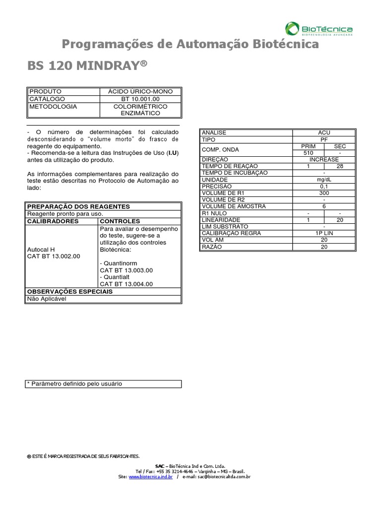 Bs 120 Bioquimica | PDF | Automação | Reações químicas