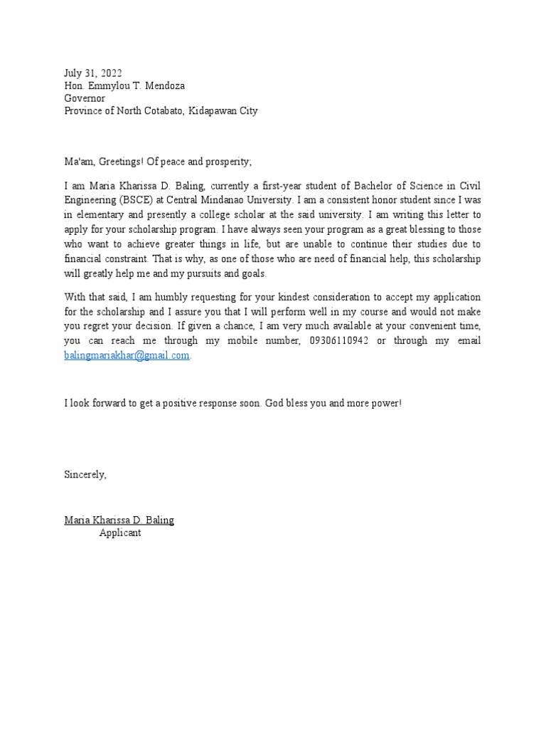 Application Letter | PDF