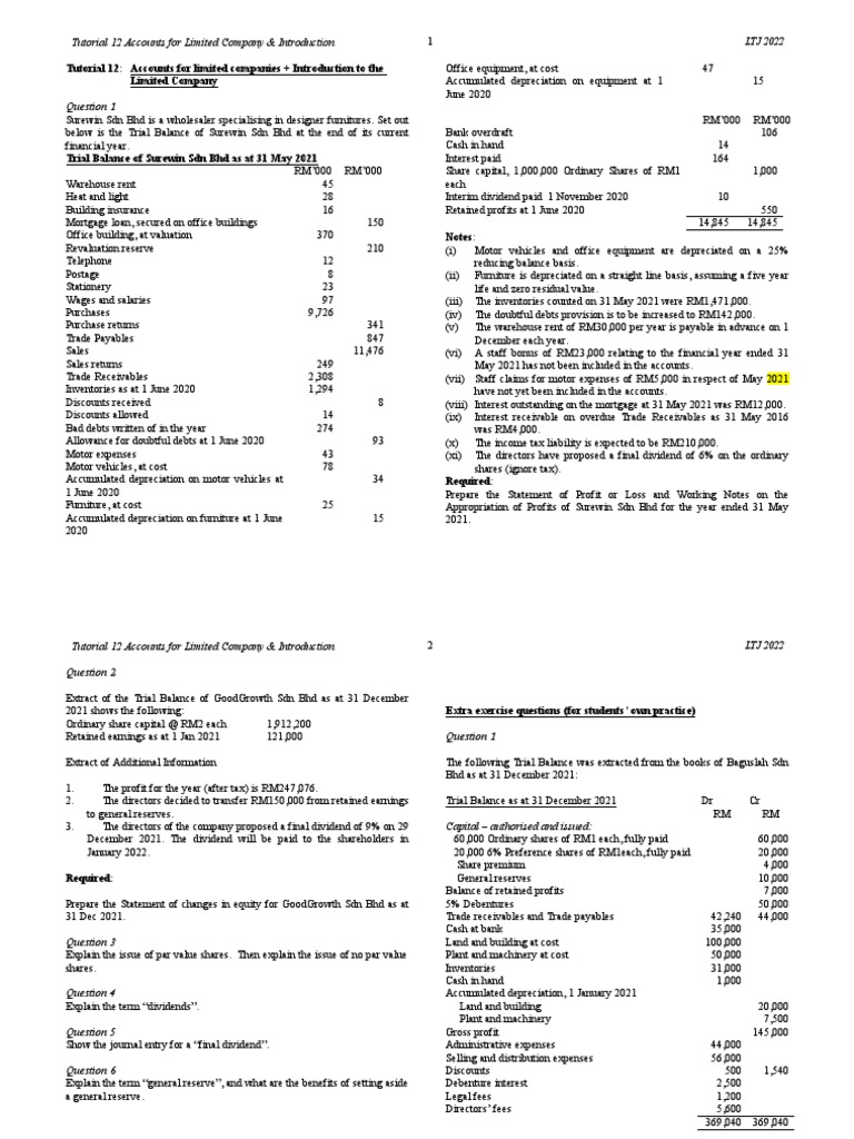 Poa T - 12 | PDF | Dividend | Expense
