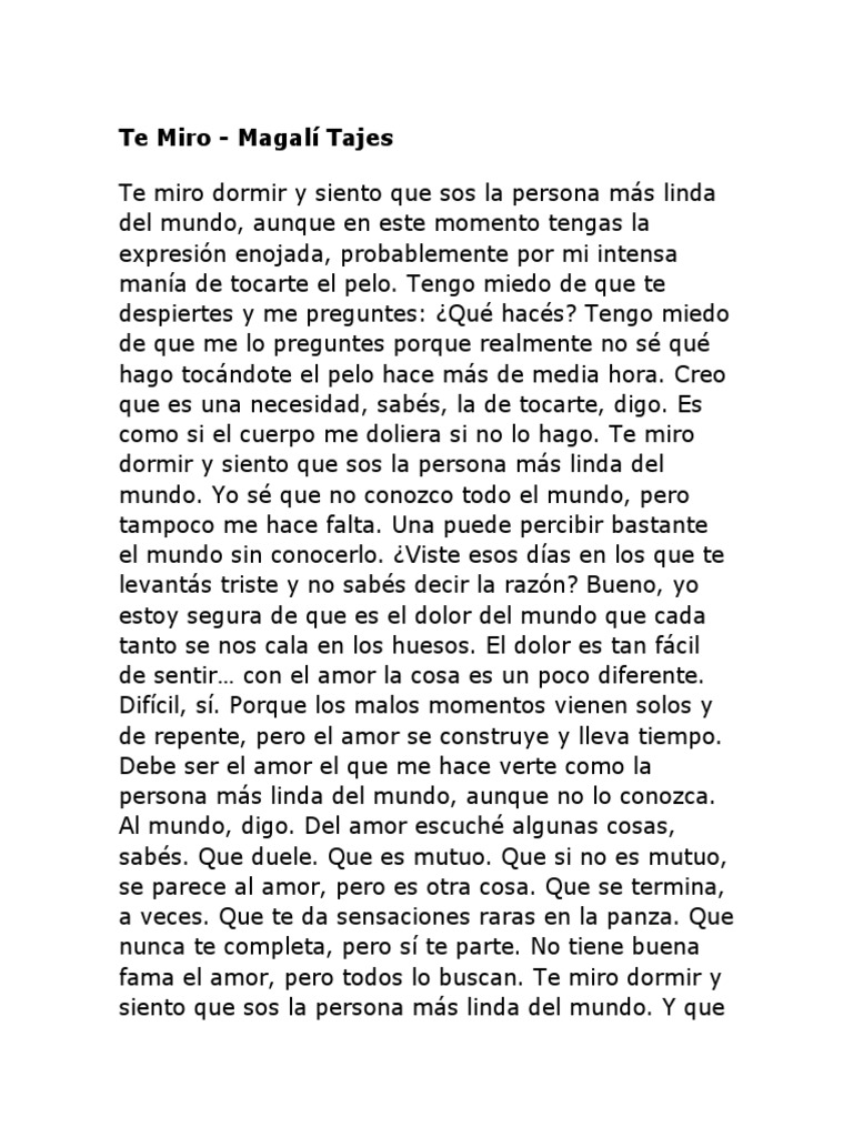 Te Miro - Magalí Tajes | PDF | Amor
