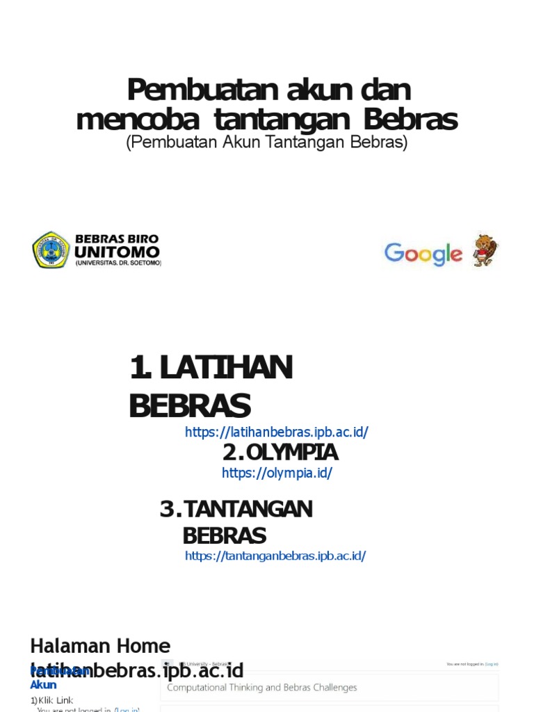 2-Pembuatan Akun Dan Mencoba Tantangan Bebras | PDF
