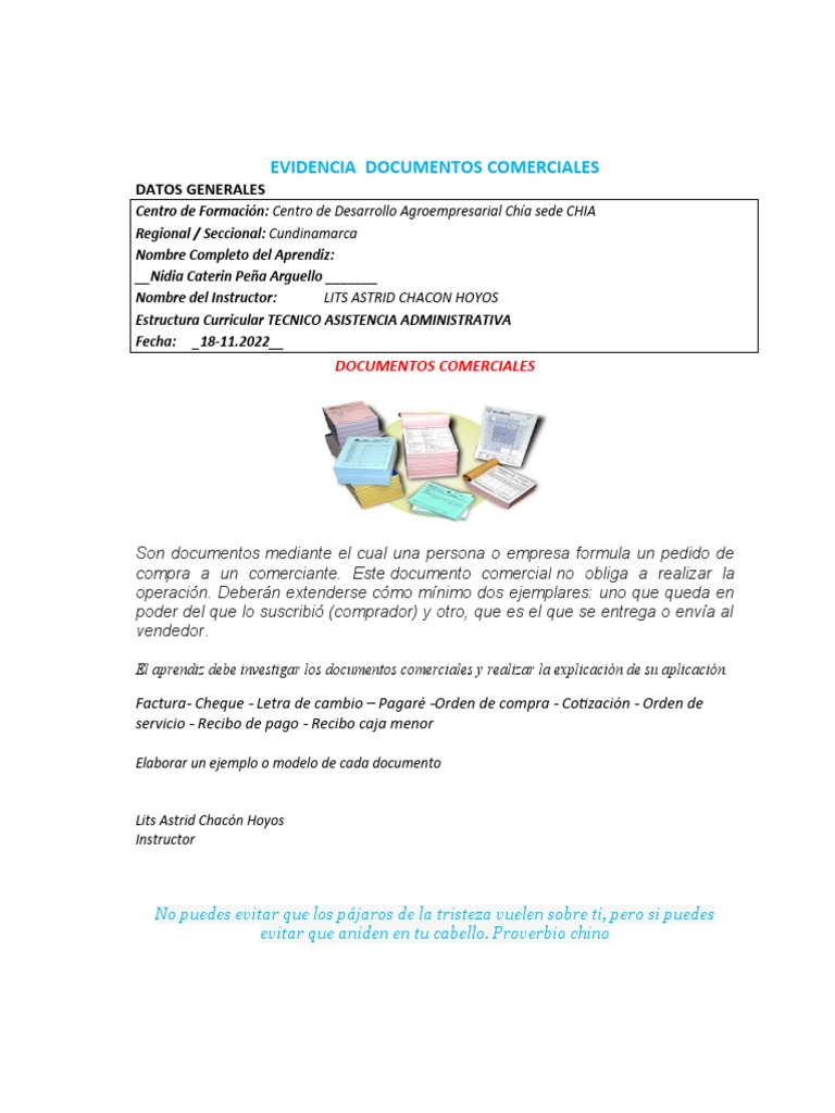 Actividad Documentos Comerciales | PDF | Cheque | Pagaré