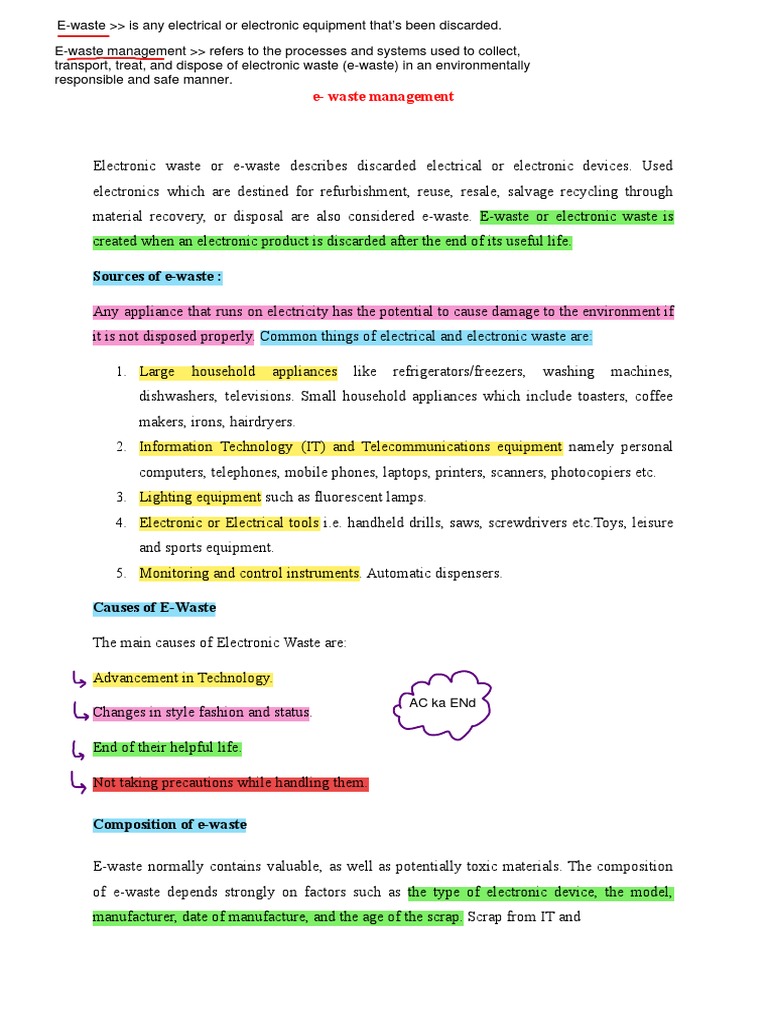 E Waste Management | PDF | Electronic Waste | Recycling