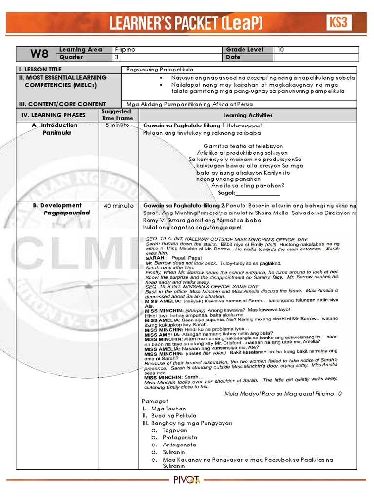 LeaP-Filipino-G10-Week 8-Q3 | PDF