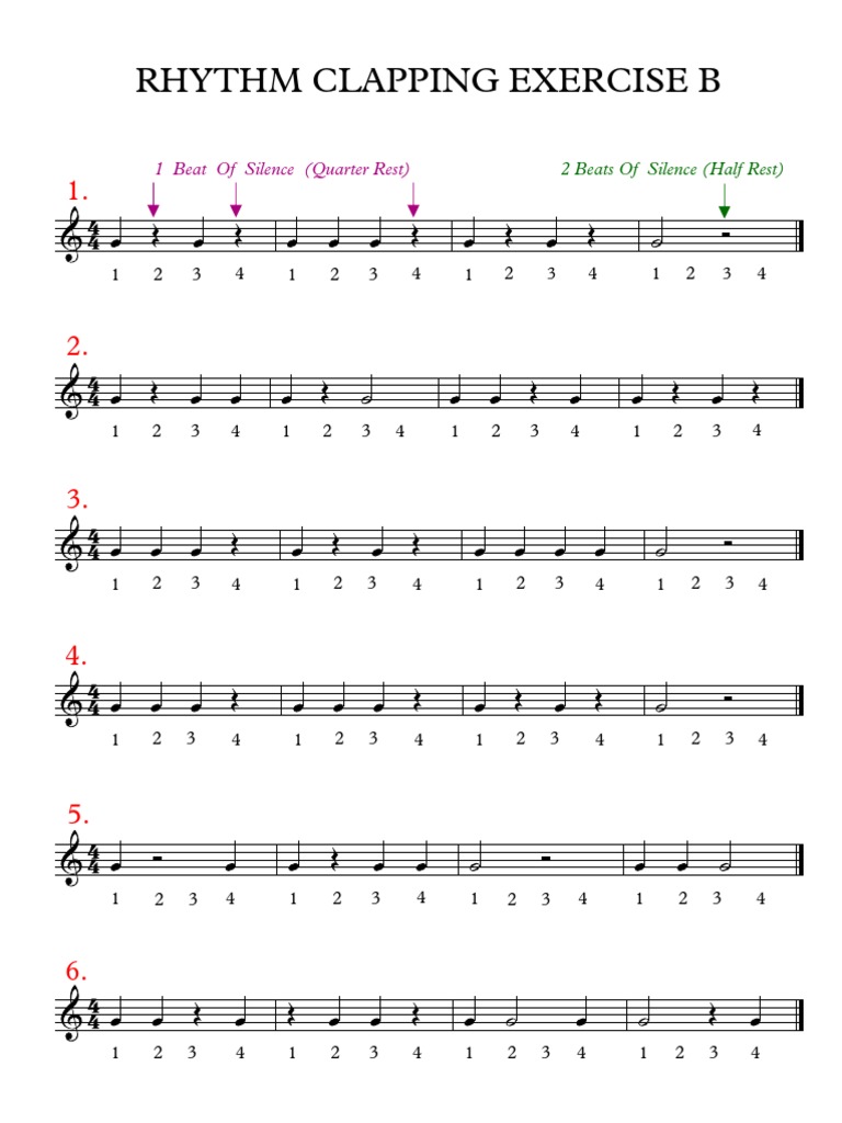 Rhythm Clapping Exercise Guide | PDF