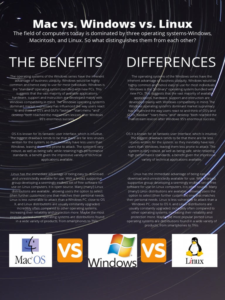 Mac vs. Windows vs. Linux | PDF | Linux Distribution | Microsoft Windows
